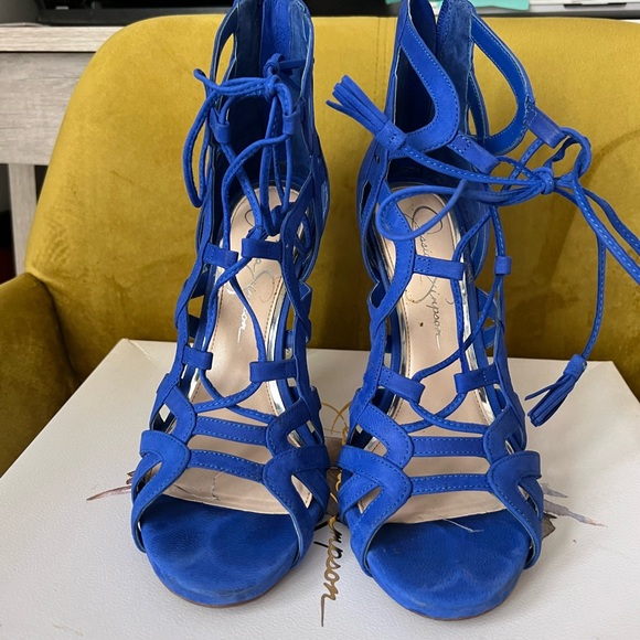 Jessica Simpson | Shoes | Jessica Simpson Cobalt Blue High Ankle Heel ...